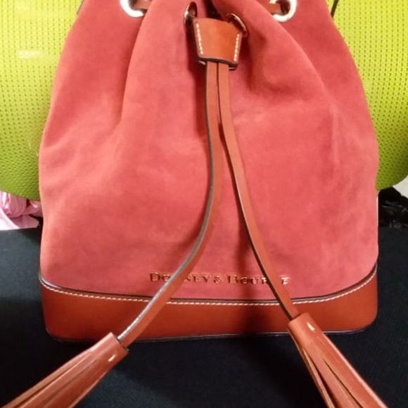 Authentic Dooney & Bourke | Bags | Dooney Bourke Suede Drawstring ...